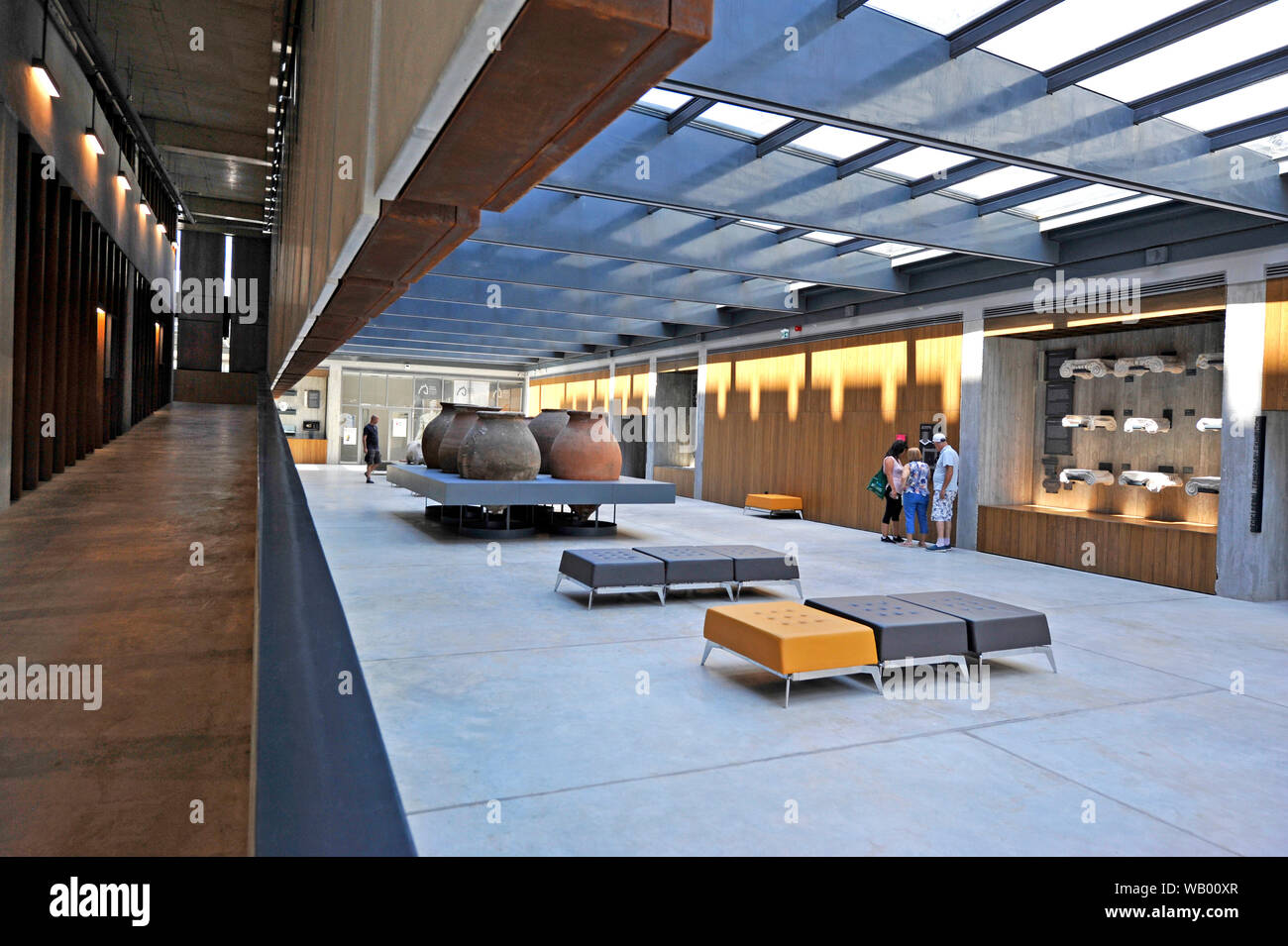 Interior architecture of the Troy Museum in Canakkale, Turkey Stock ...