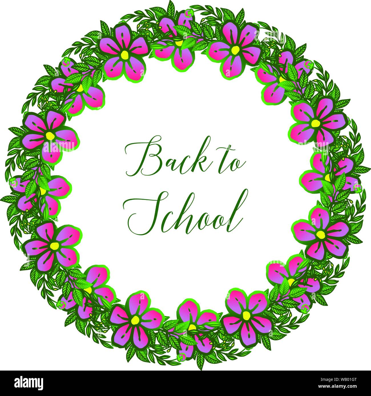 Banner back to school, with texture of leaf flower frame elegant ...