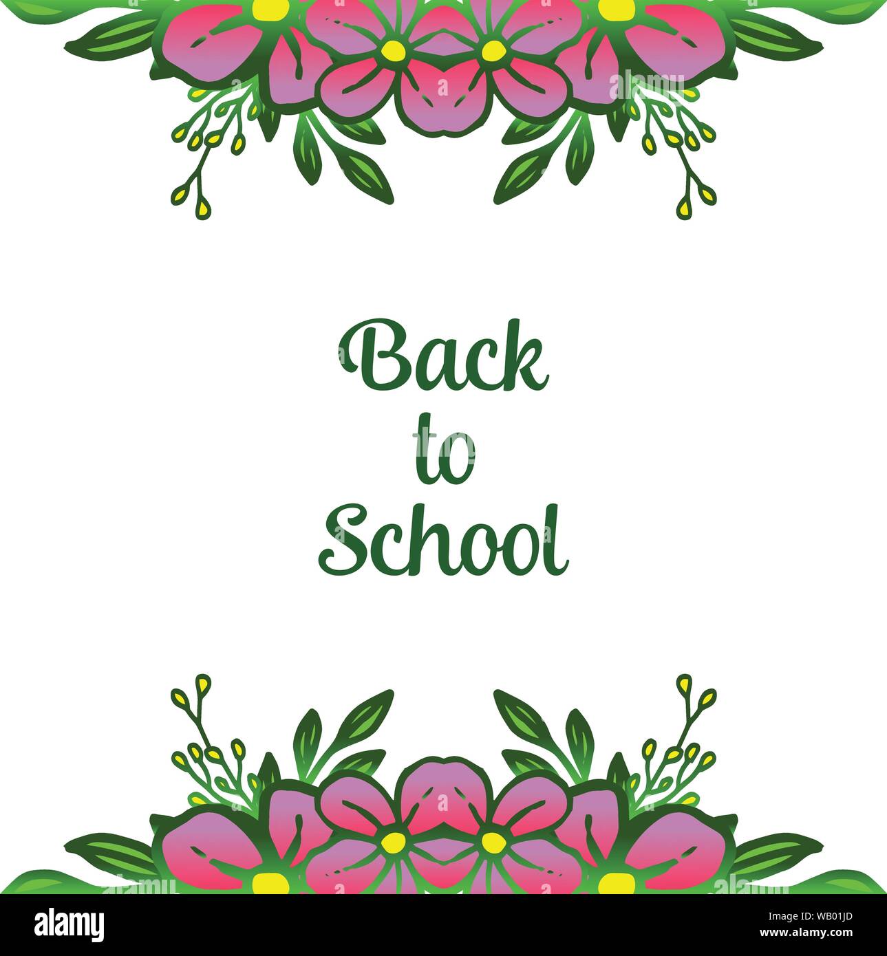 Banner back to school, with texture of leaf flower frame elegant ...