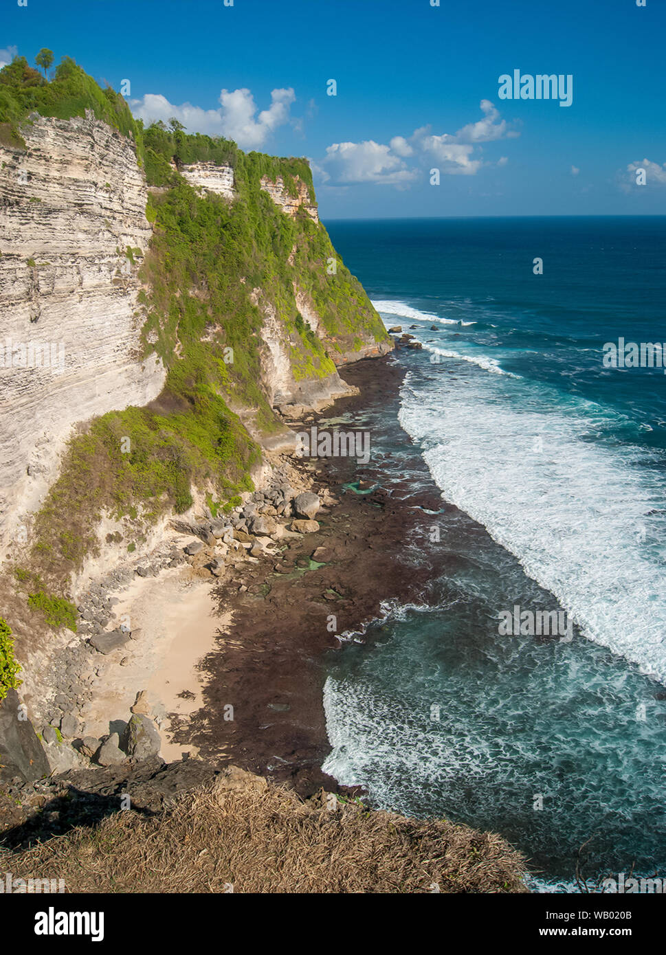 indonesia cliff uluwatu and bukit with the sea on the background and ...