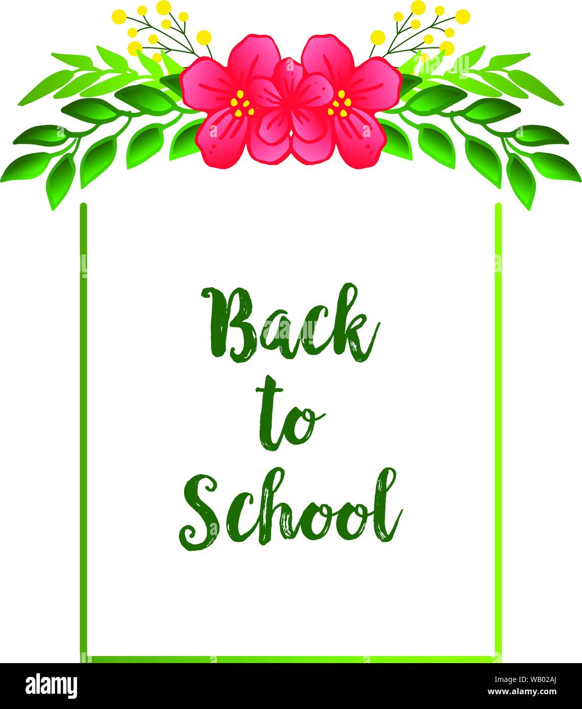 Letter back to school, with colorful wreath frame seamless. Vector ...