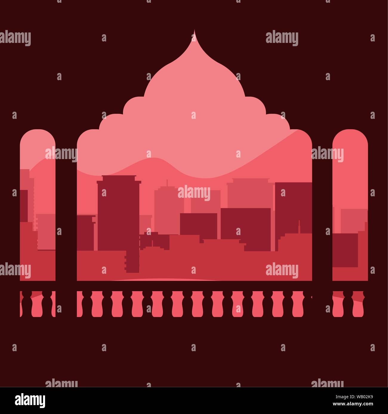 india independence day famous indian monument and landmark vector ...