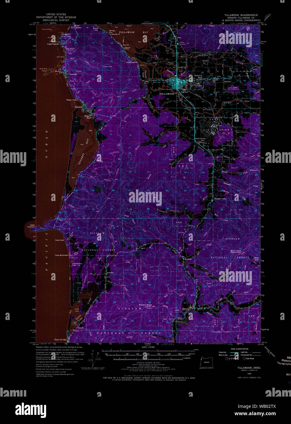 Map of tillamook oregon hi-res stock photography and images - Alamy