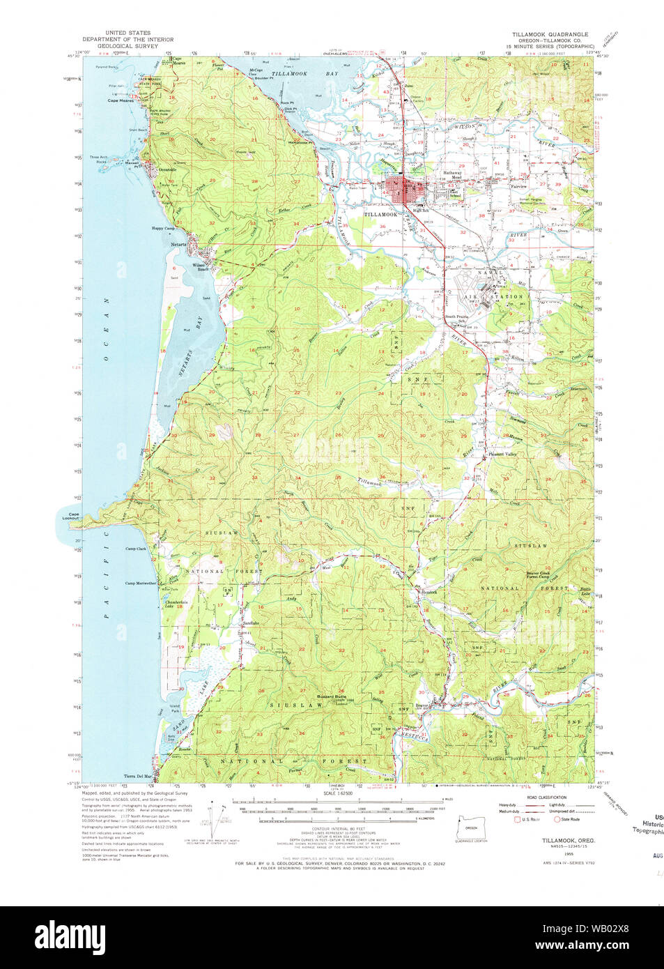 Tillamook map hi-res stock photography and images - Alamy