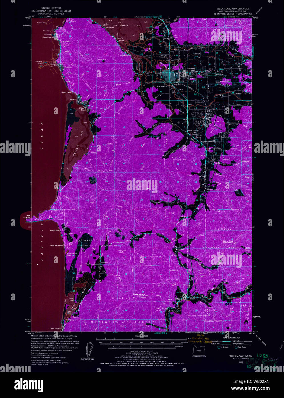 Map of tillamook oregon hi-res stock photography and images - Alamy