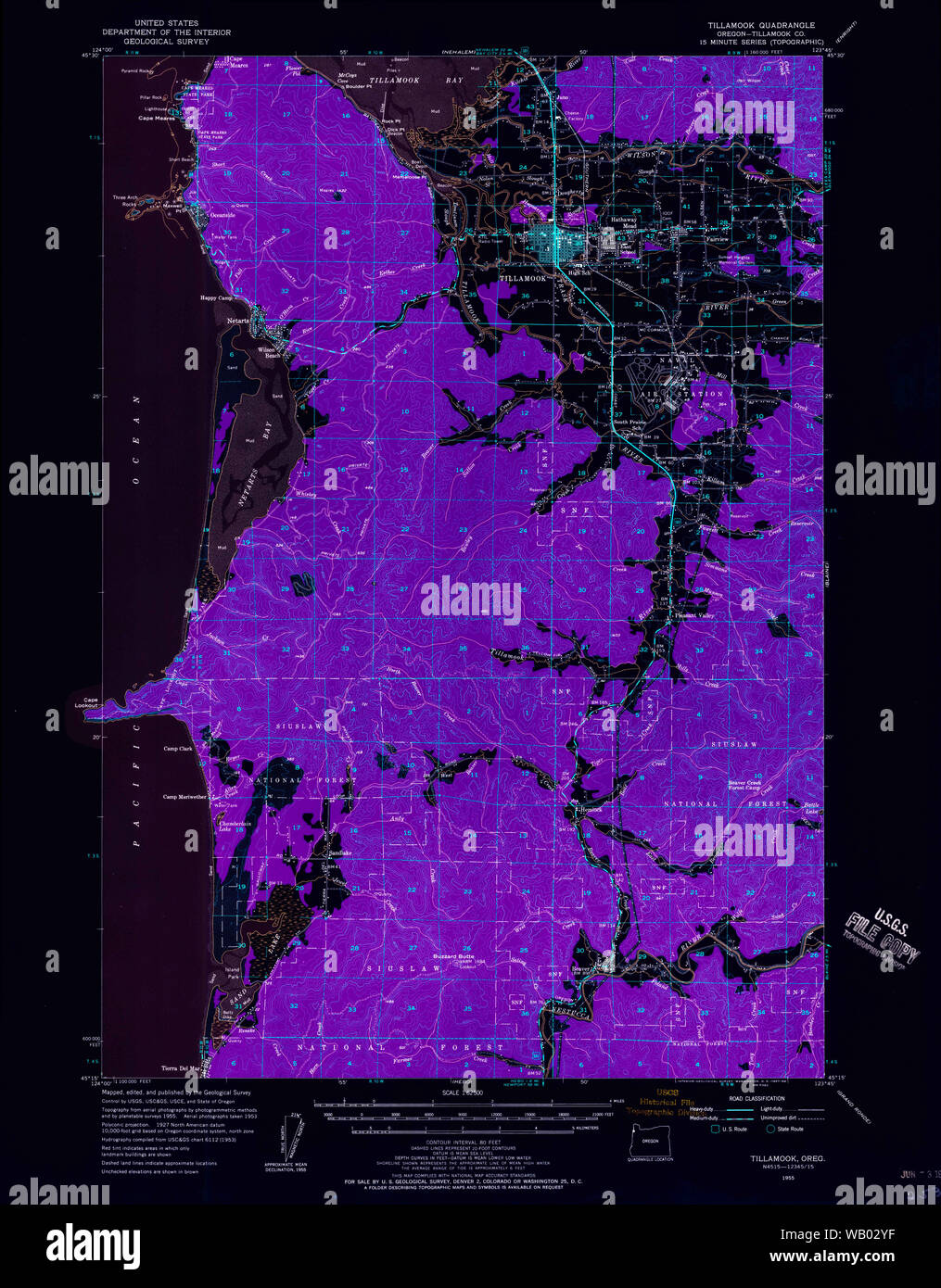 Map of tillamook oregon hi-res stock photography and images - Alamy