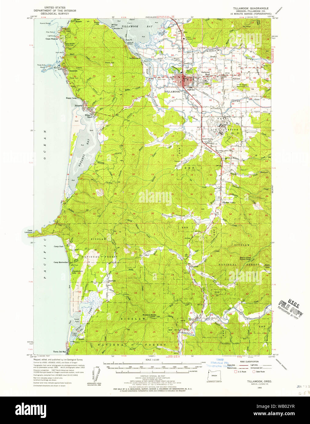 Map of tillamook oregon hi-res stock photography and images - Alamy