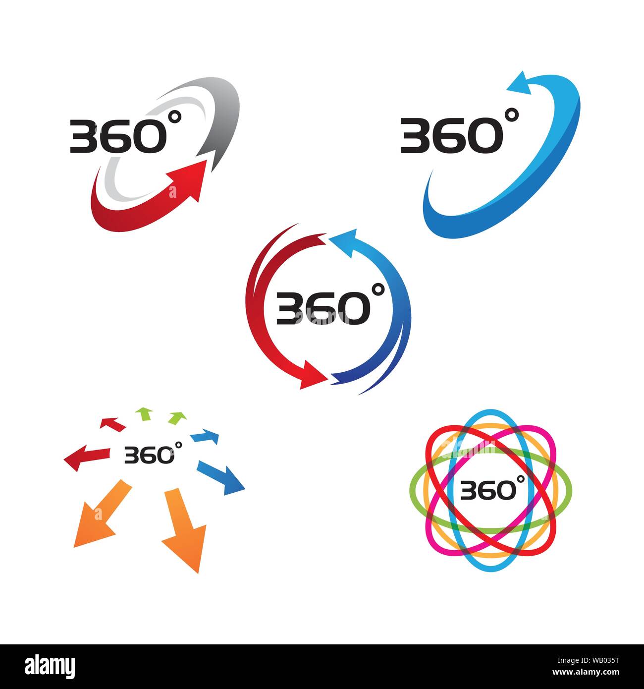 360 Degree View Related Vector Icons design template Stock Vector Image ...