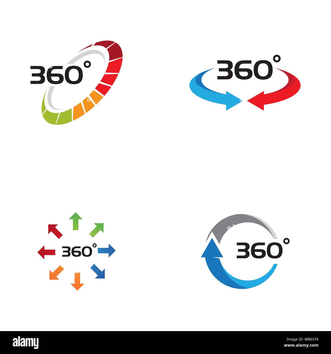 360 Degree View Related Vector Icons design template Stock Vector Image ...