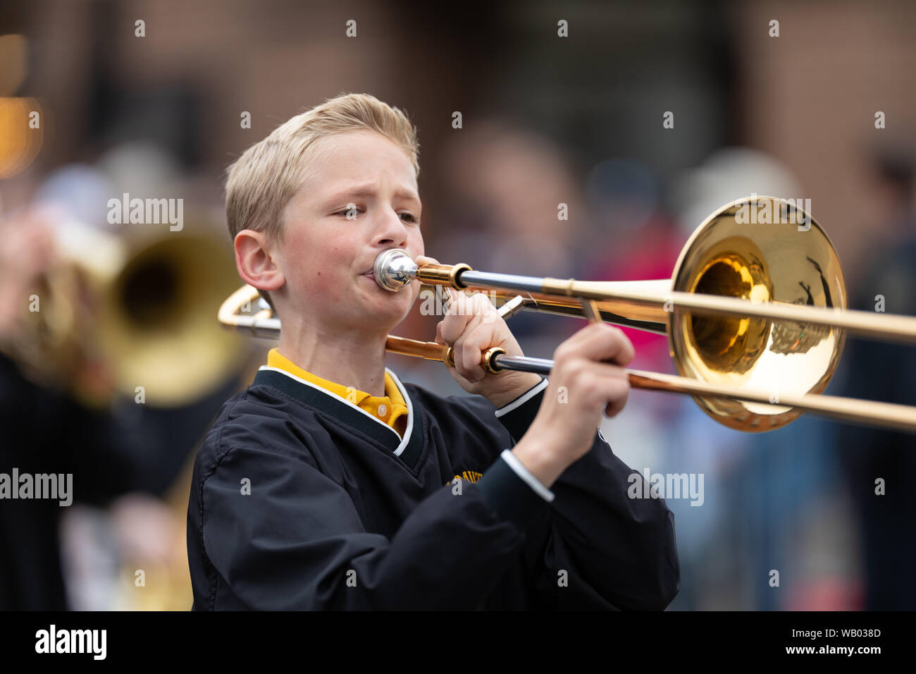 Holland, Michigan, USA - May 11, 2019: Tulip Time Parade, Members of ...