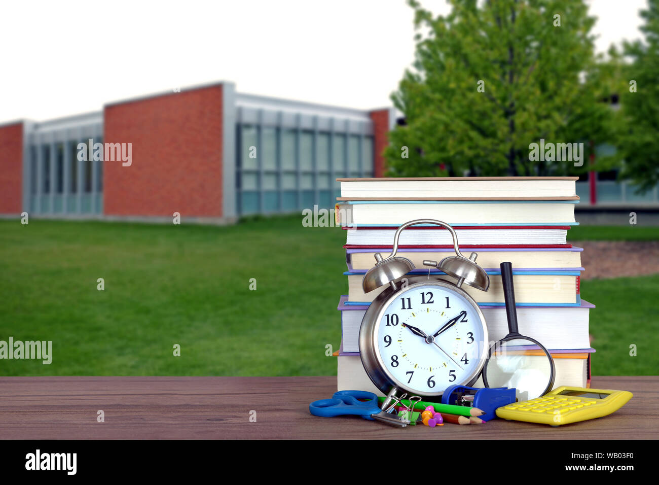 book and empty campus of college for education concept Stock Photo - Alamy