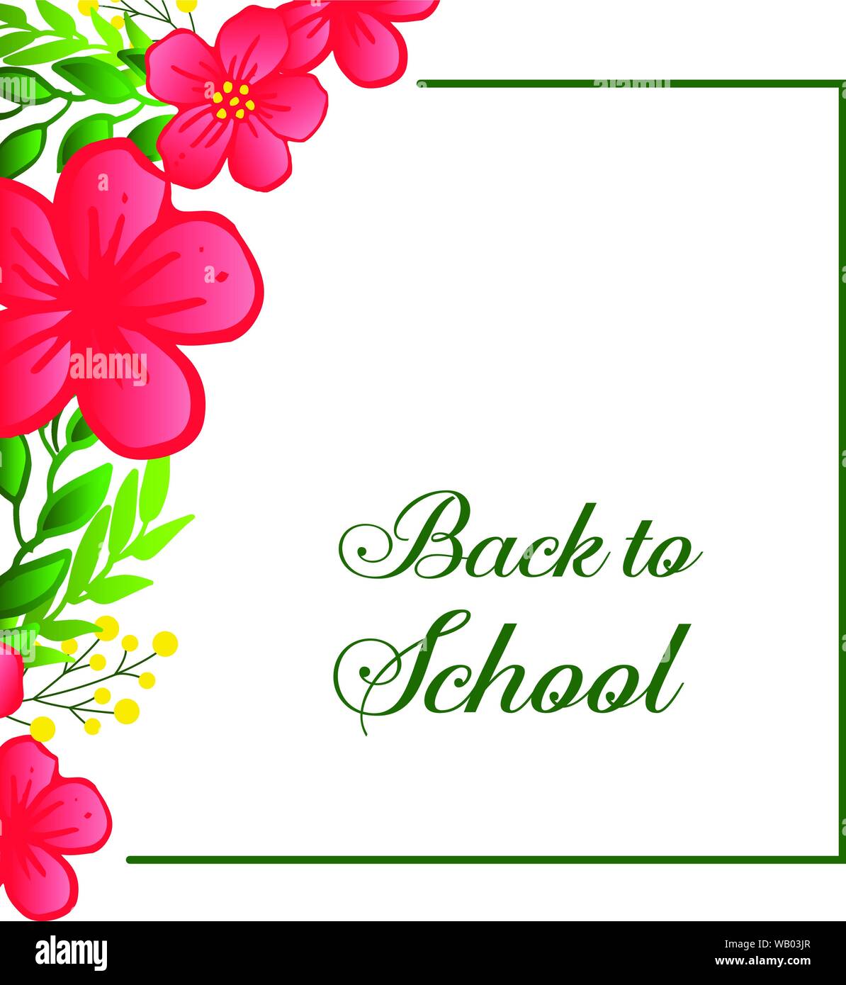 Decoration of invitation card back to school, with ornament green ...