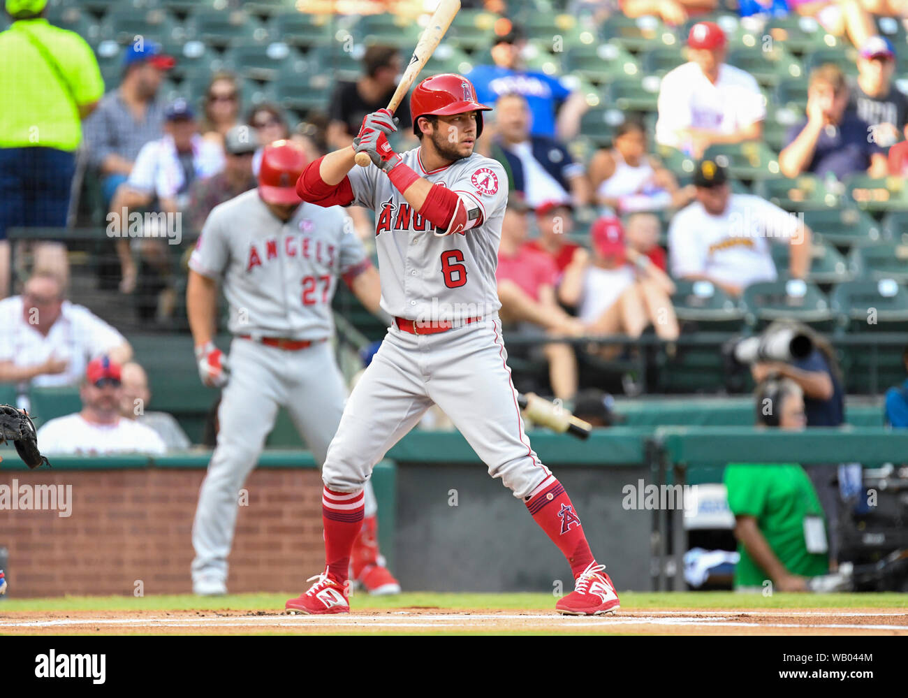 August 21, 2019: Los Angeles Angels third baseman David Fletcher #6 at ...