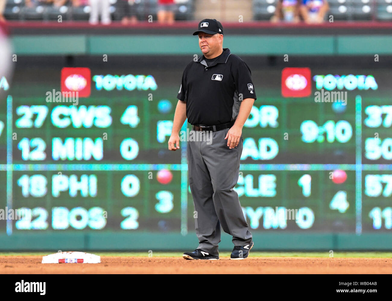 August 21, 2019: MLB Second Base Umpire Todd Tichenor during an Major ...