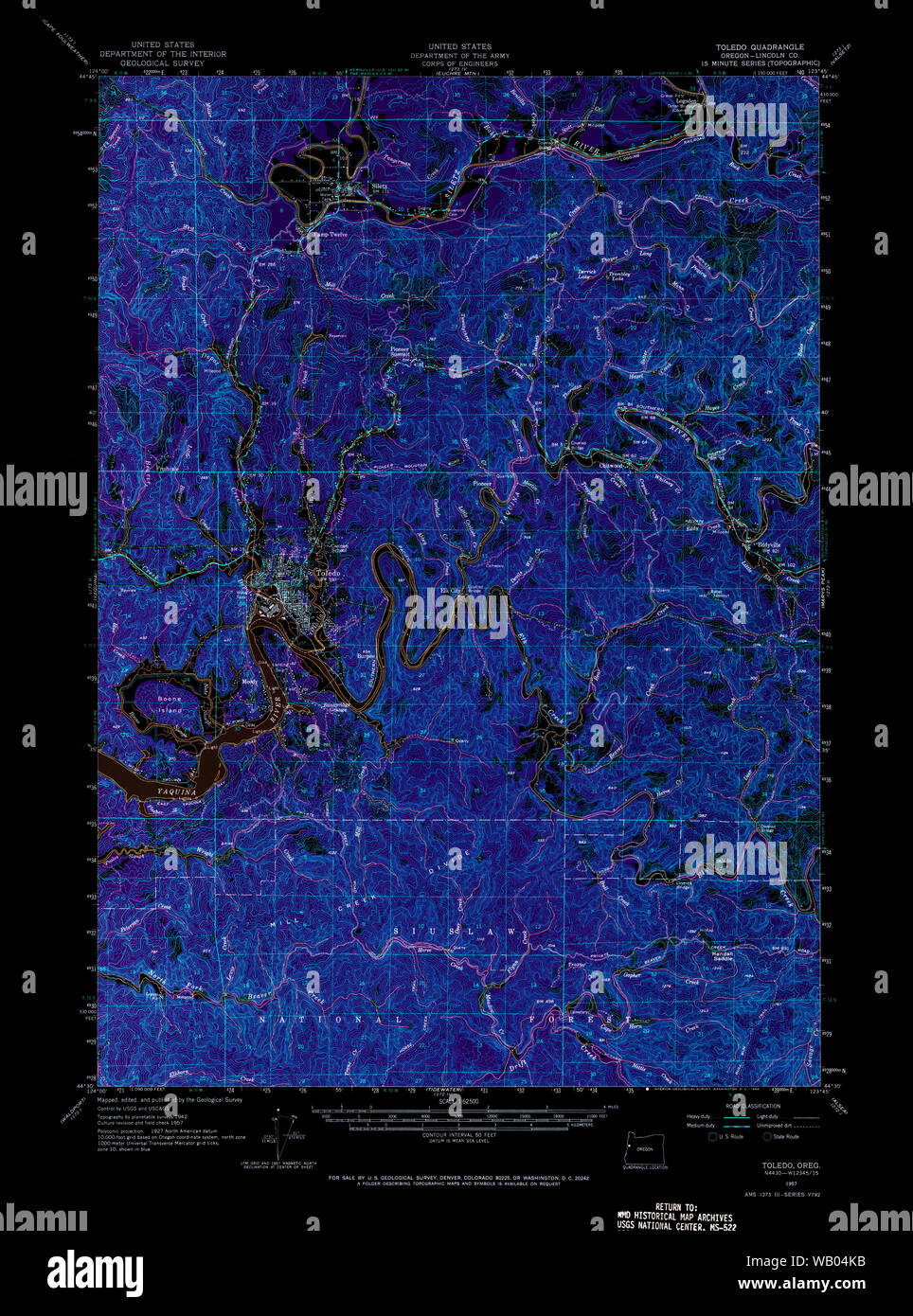 Map of toledo oregon hi-res stock photography and images - Alamy