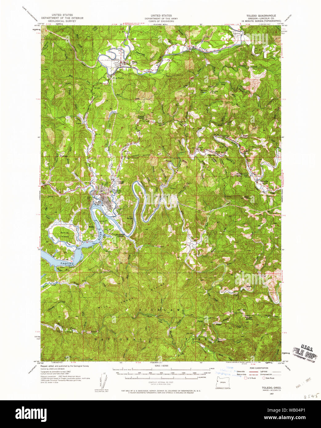 Map of toledo oregon hi-res stock photography and images - Alamy