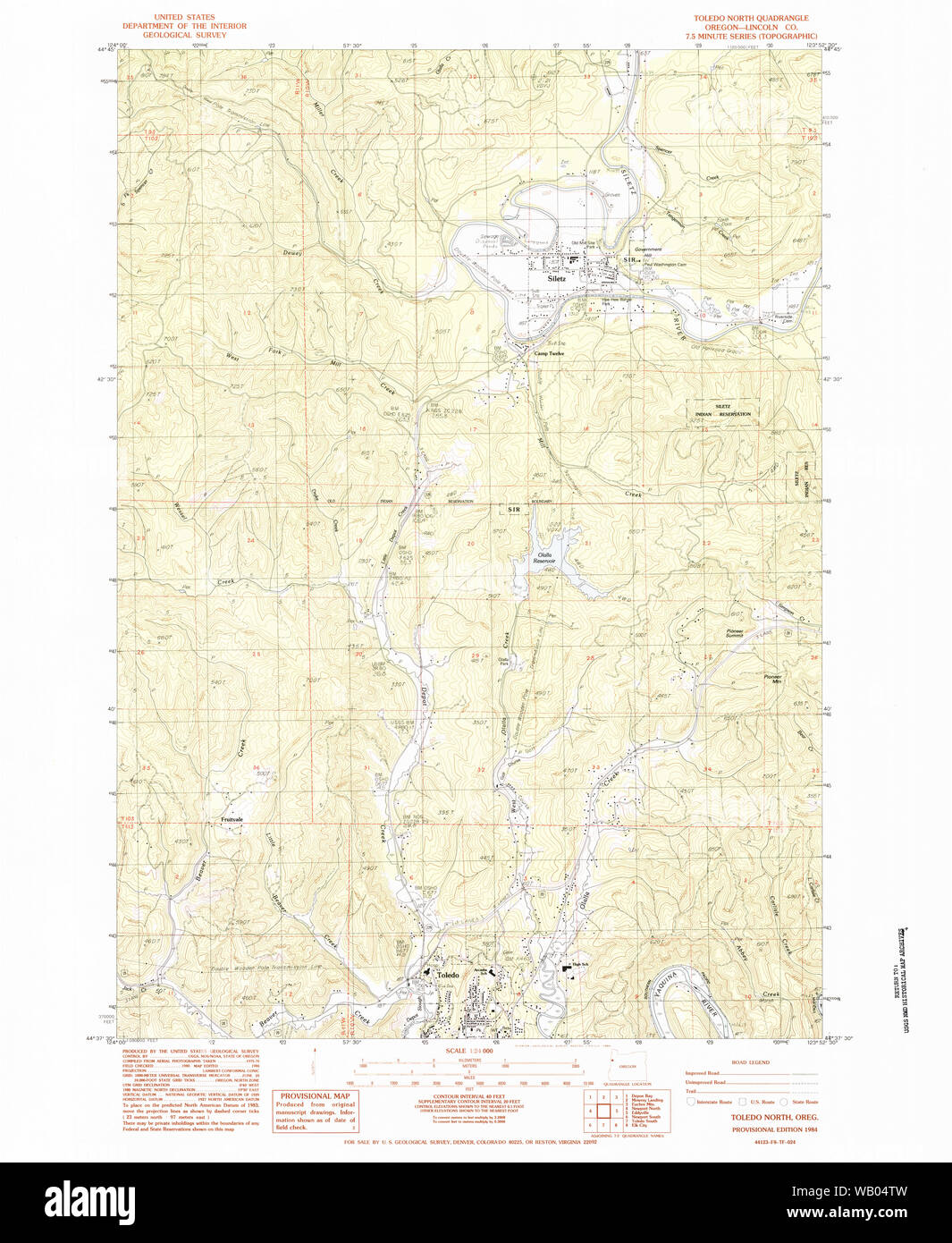 Map of toledo oregon hi-res stock photography and images - Alamy