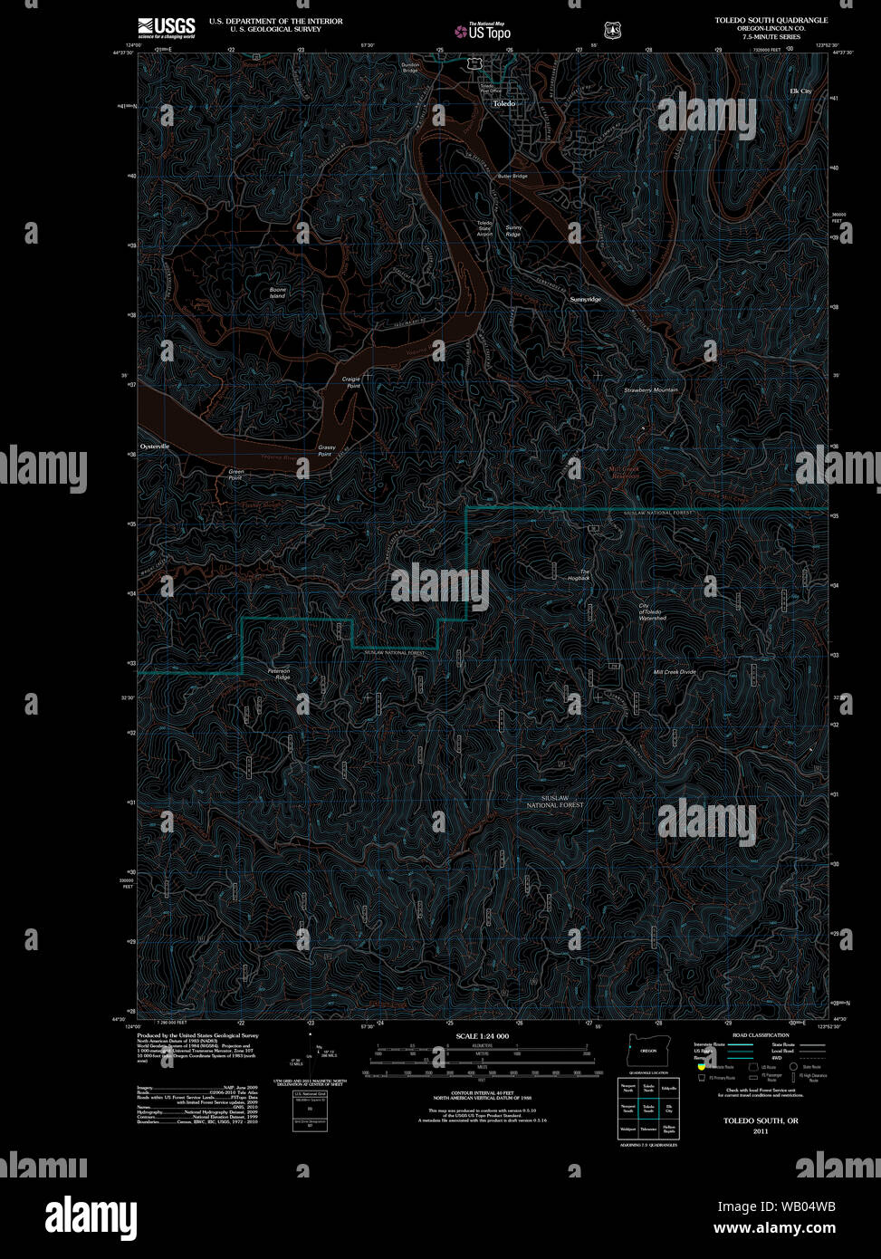 Toledo oregon map hi-res stock photography and images - Alamy