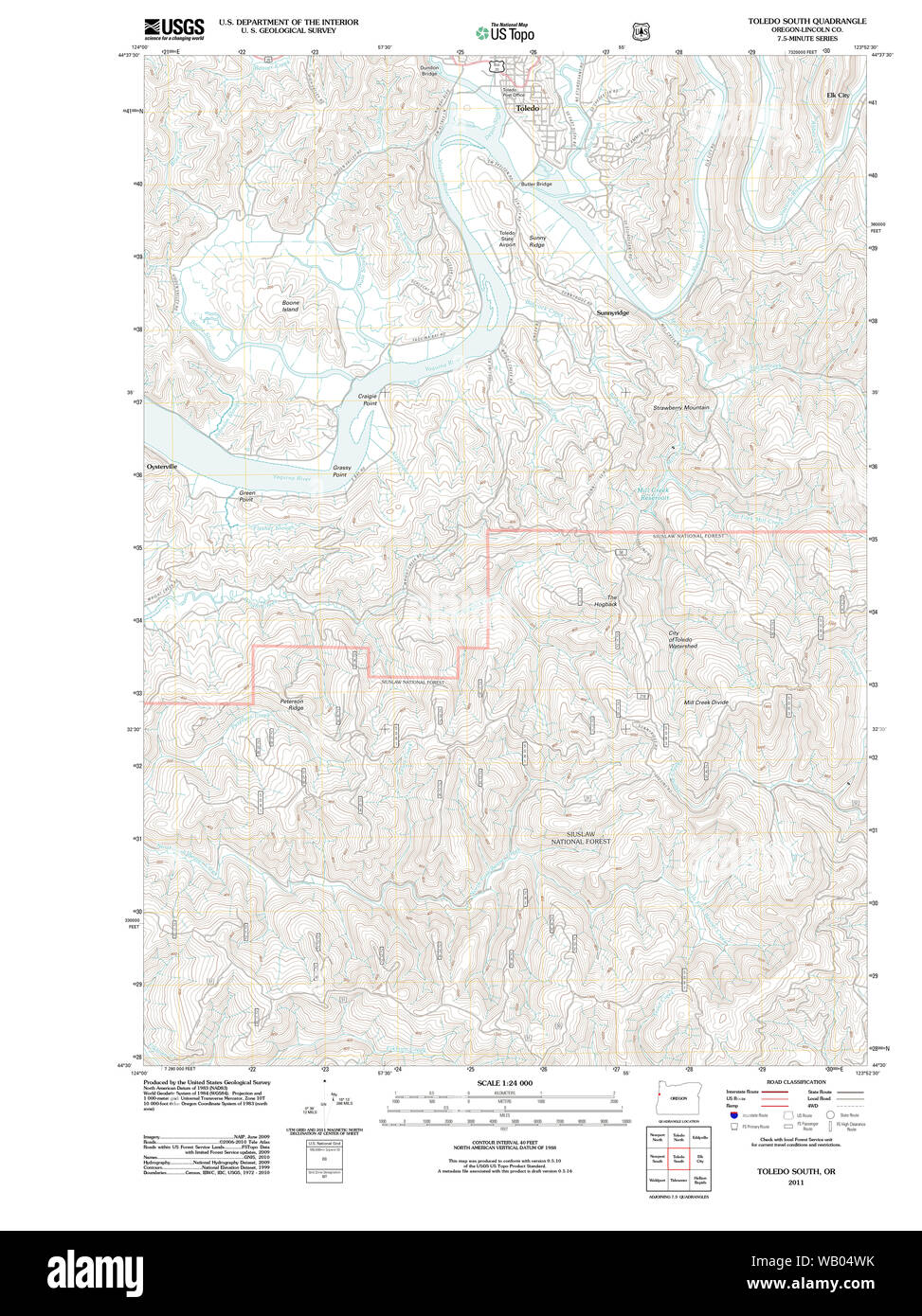 Toledo oregon map hi-res stock photography and images - Alamy