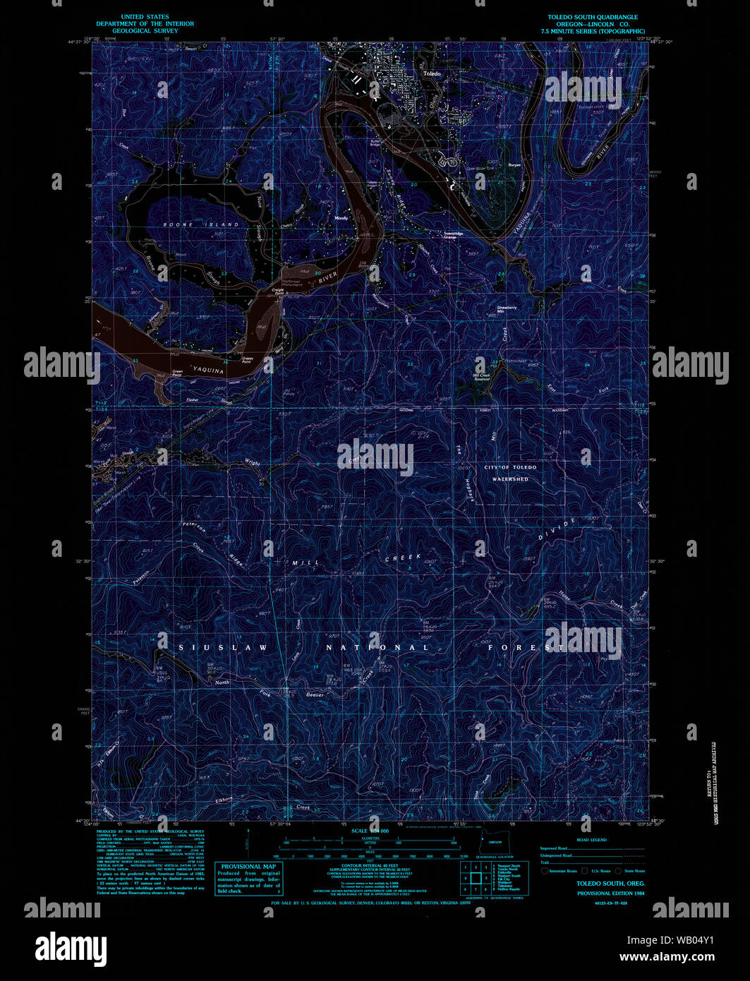 Toledo oregon map hi-res stock photography and images - Alamy