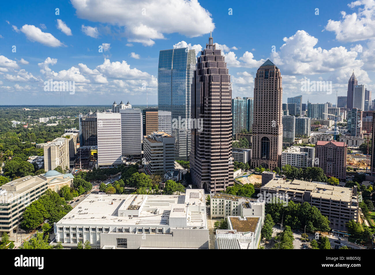 Atlanta, Georgia/ United State 08/20/2019 - Aerial view Midtown Atlanta ...