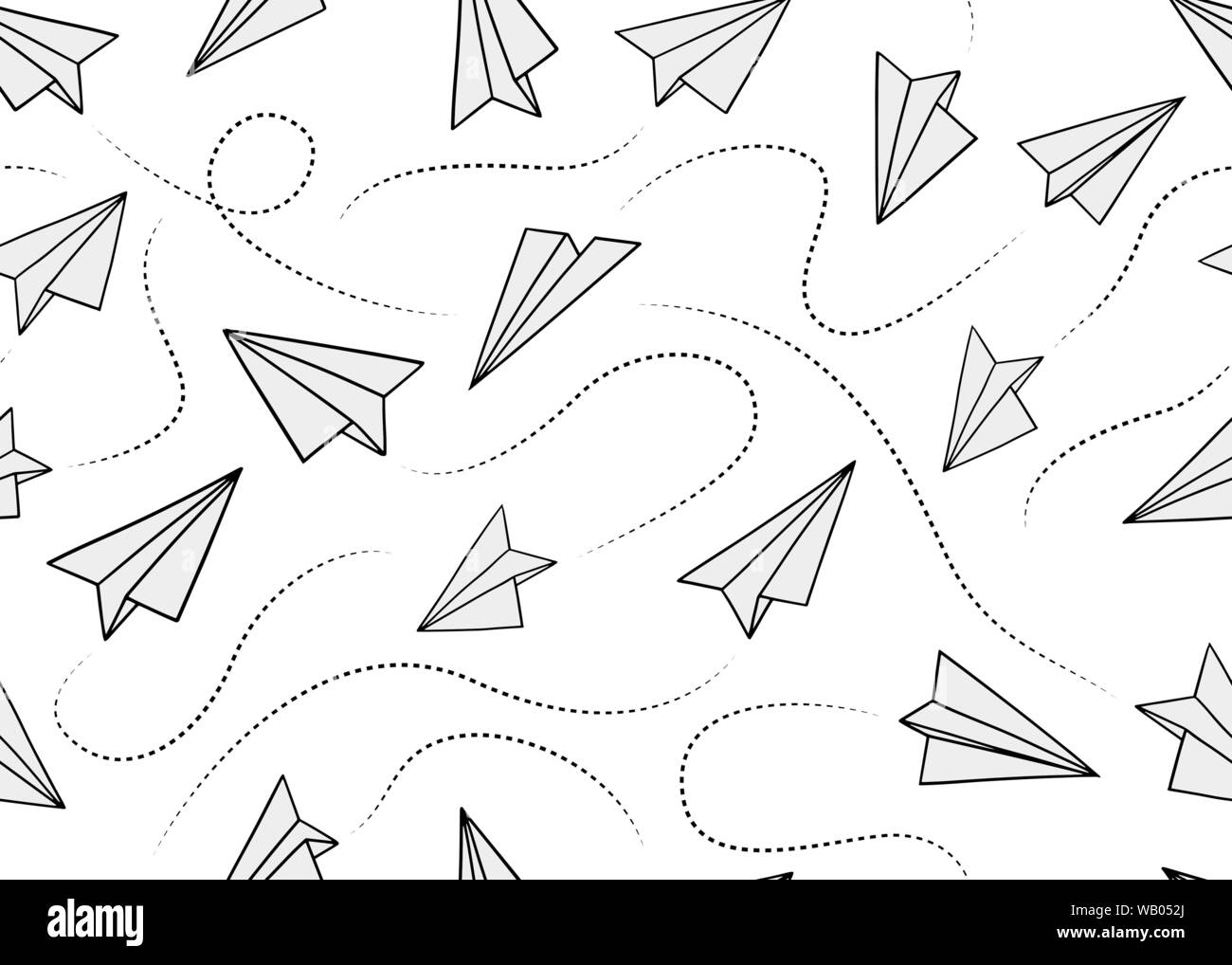 Paper planes seamless pattern. Vector illustration background. For ...