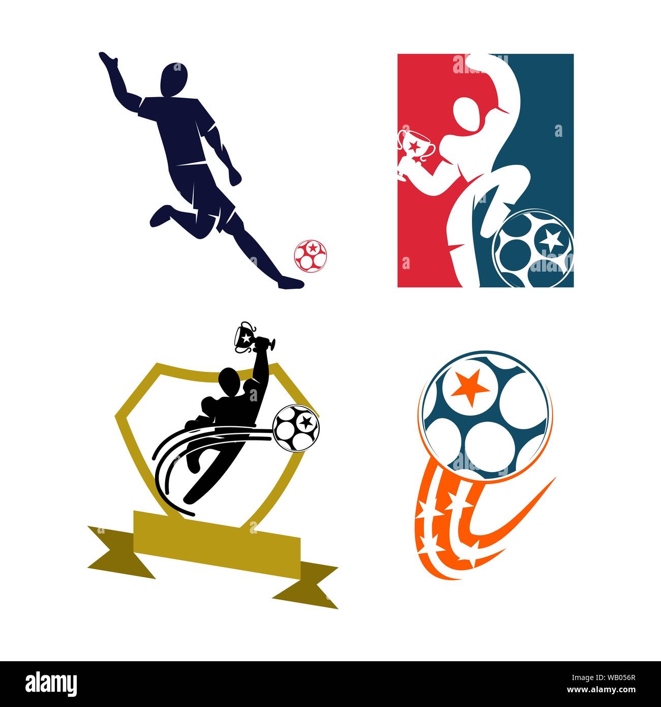 Soccer Football Badge Logo Design Templates Sport Vector Stock Vector ...