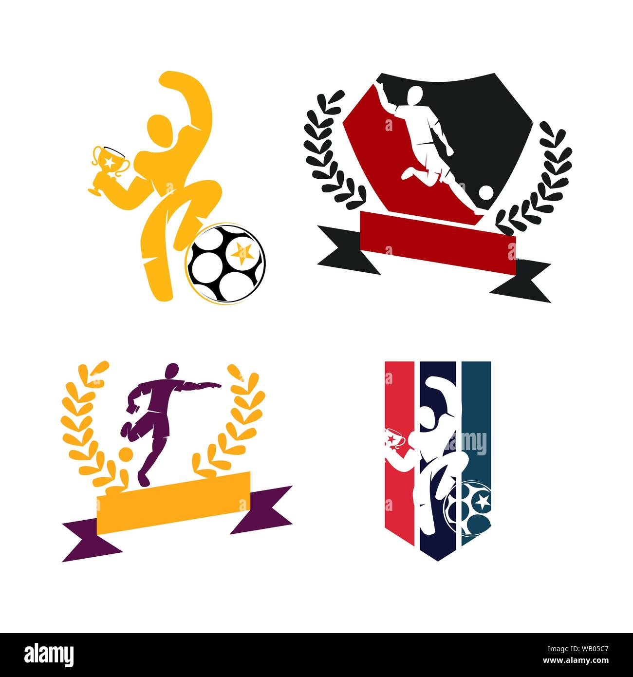 Soccer Football Badge Logo Design Templates Sport Vector Stock Vector ...