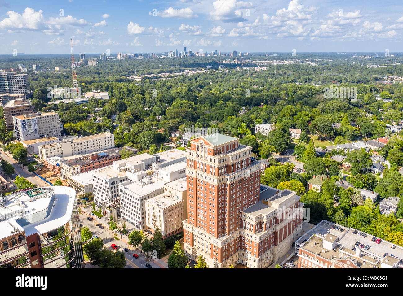 Aerial view Midtown Atlanta and Buckhead in the background Stock Photo ...