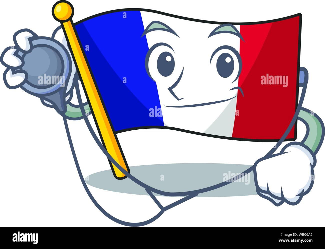 Doctor flag france fluttered on character pole Stock Vector Image & Art ...