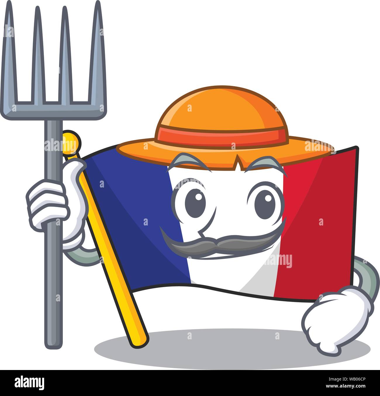 Farmer flag france fluttered on character pole Stock Vector Image & Art ...