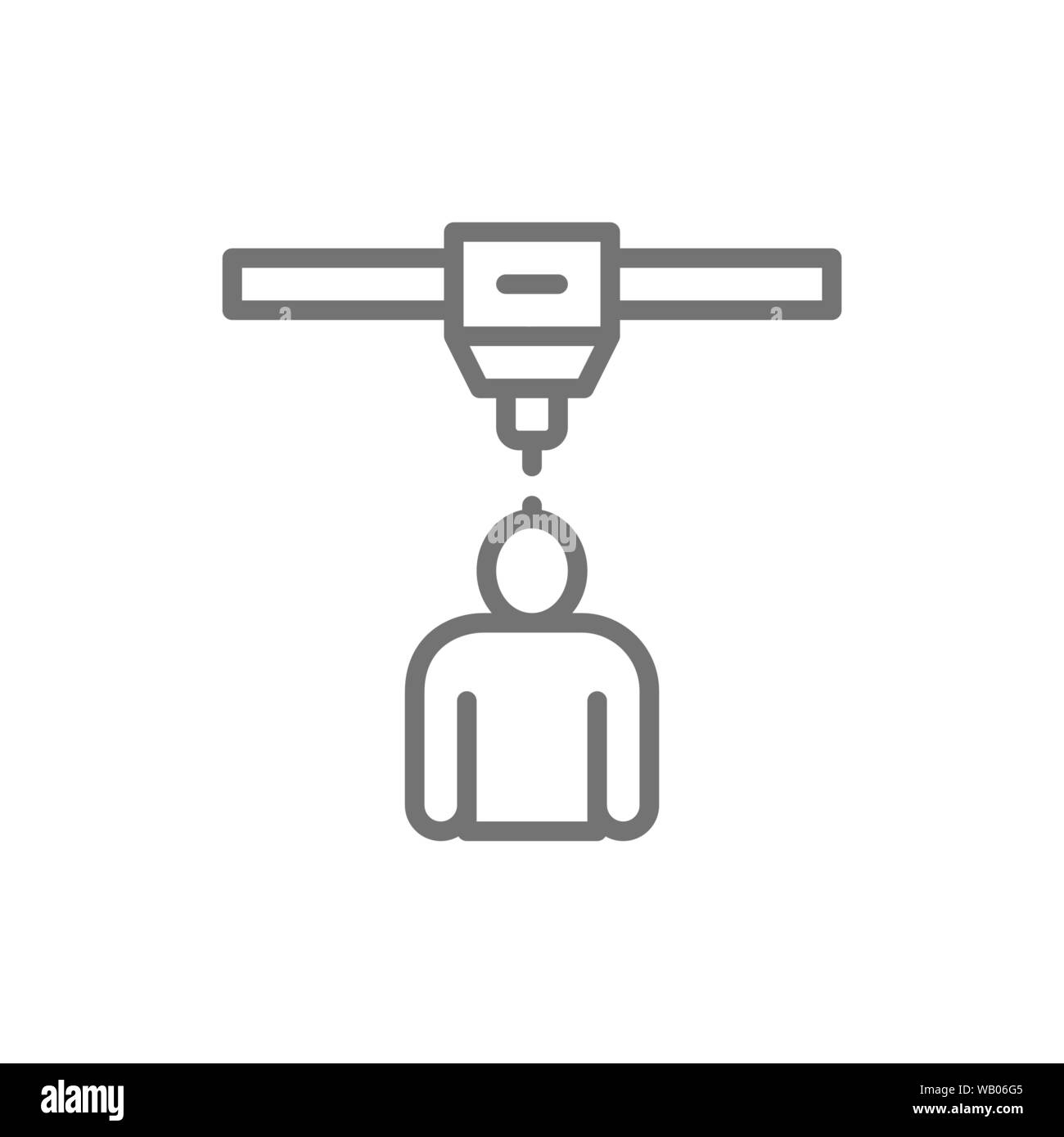 3d printing a man toy model, industrial printer line icon Stock Vector ...