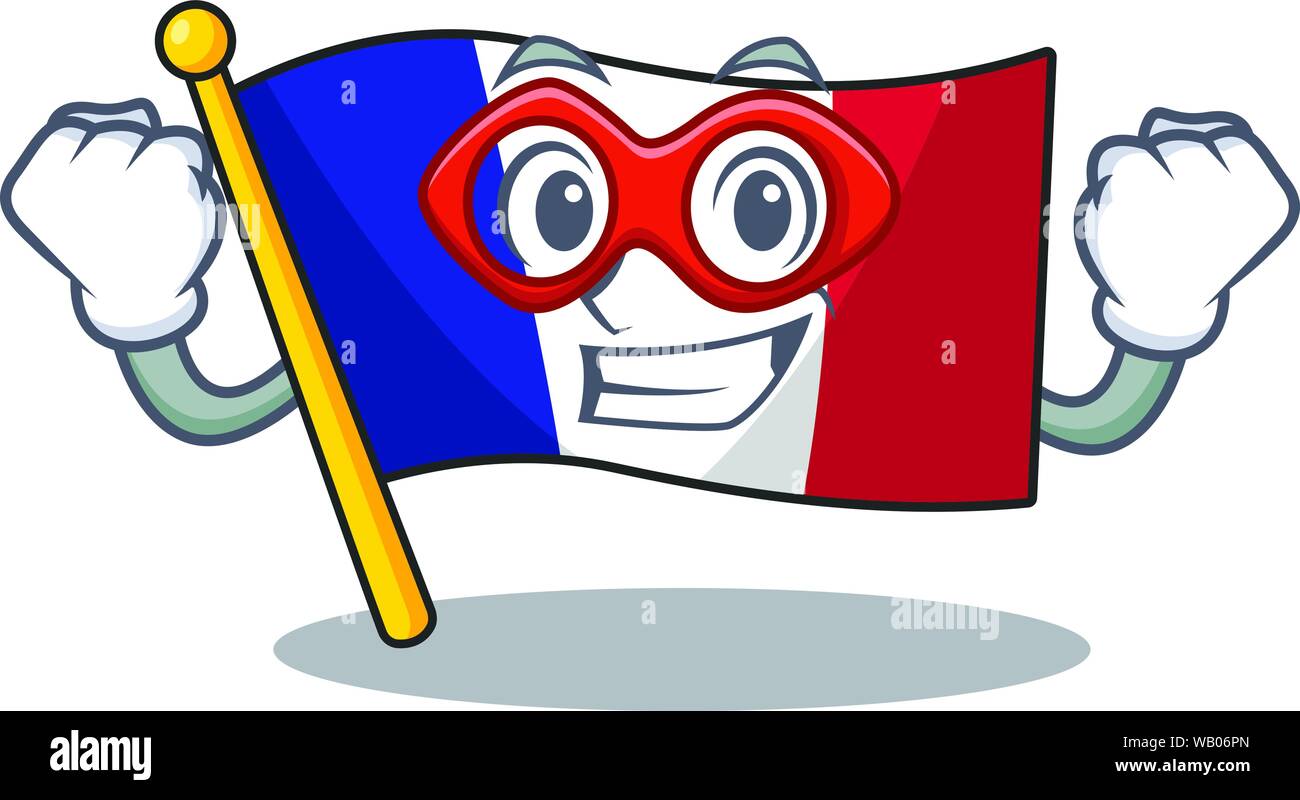 Super hero flag france isolated with the mascot Stock Vector Image ...