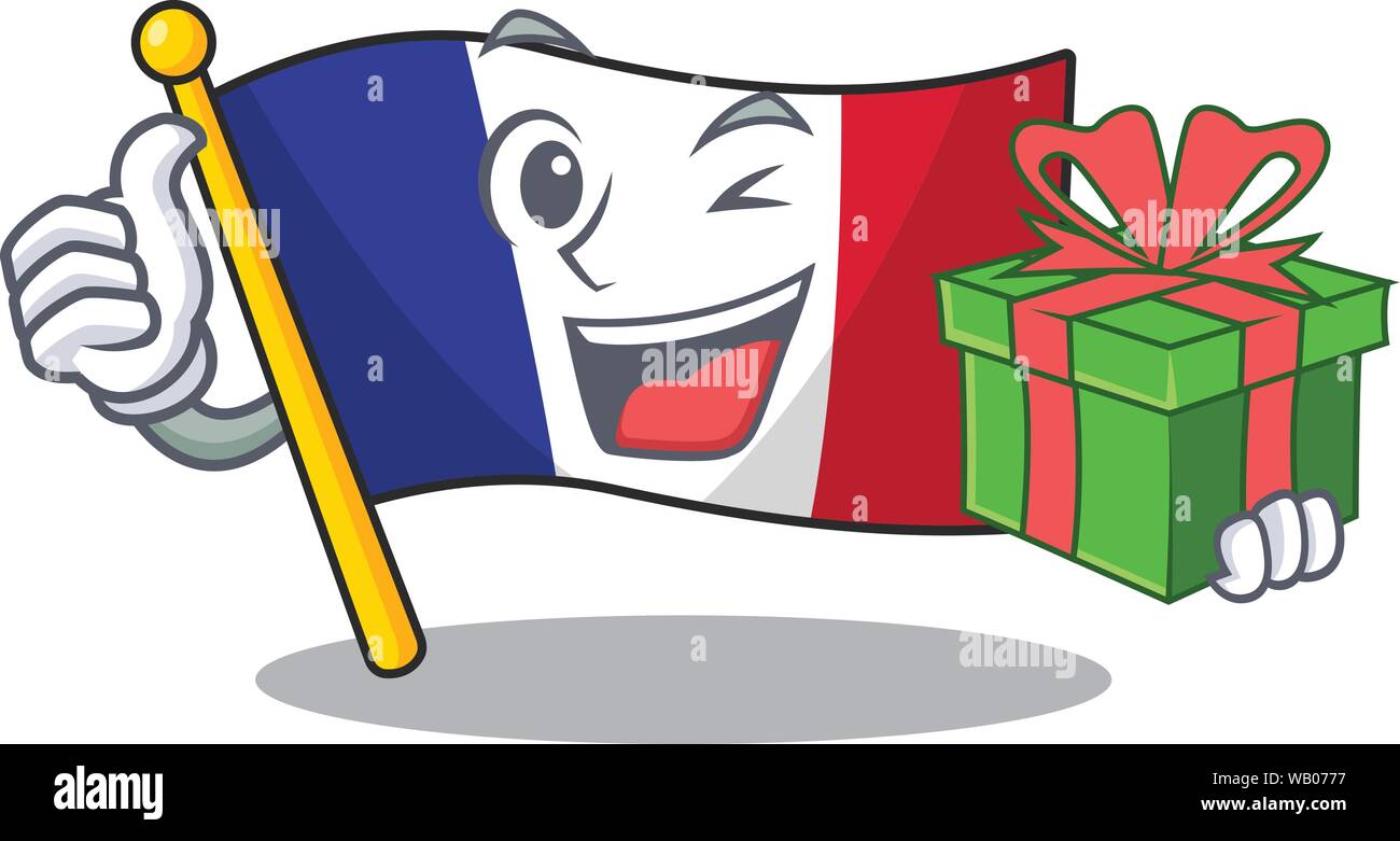 With gift flag france in the cartoon shape Stock Vector Image & Art - Alamy