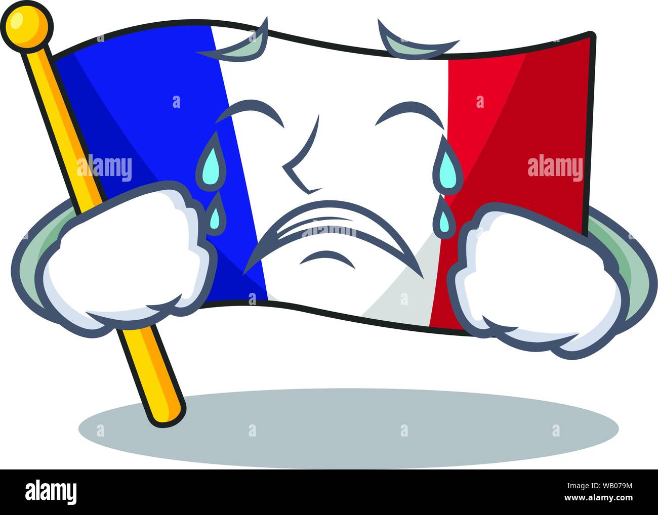 Crying flag france in the cartoon shape Stock Vector Image & Art - Alamy