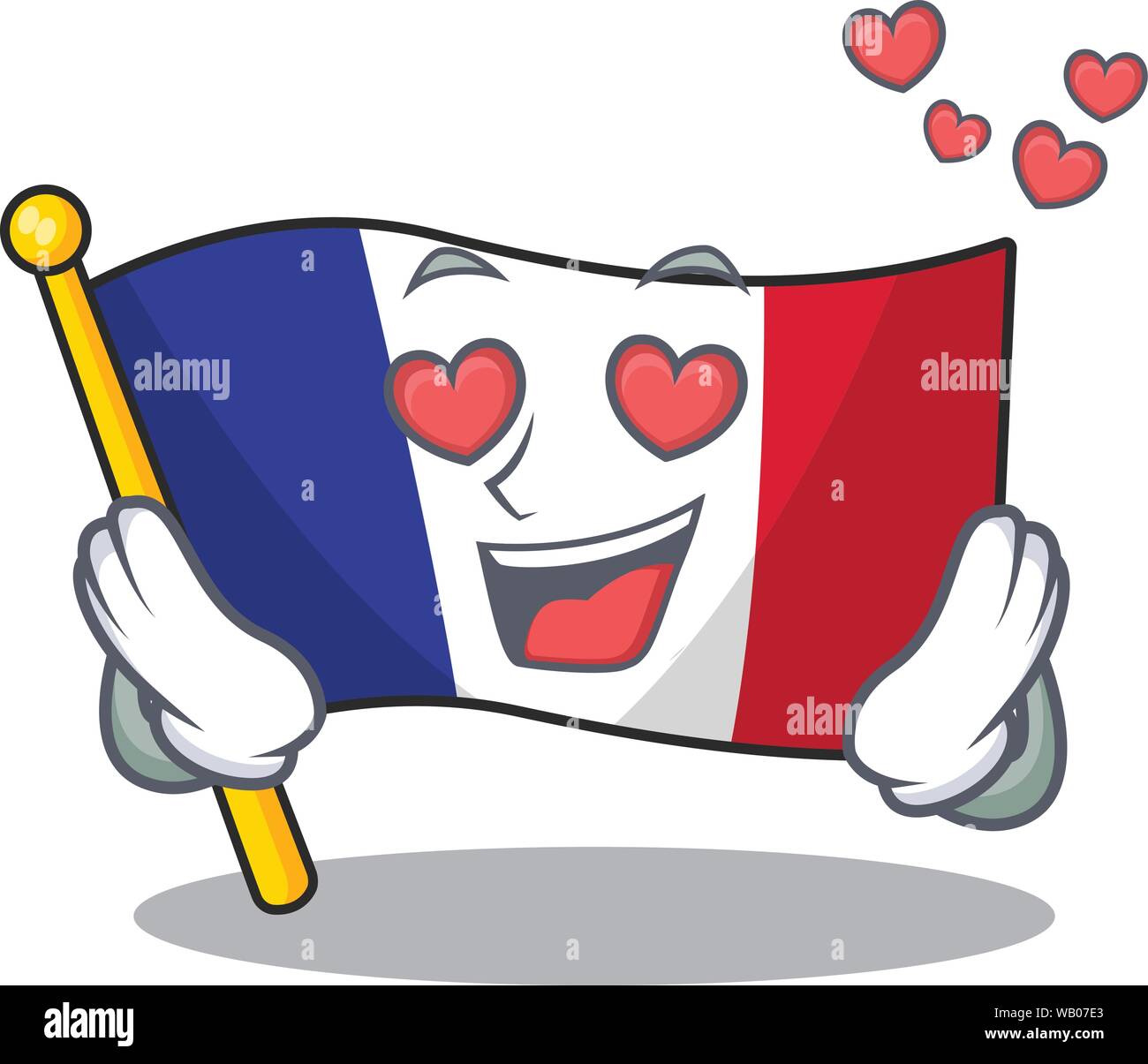 In love flag france in the cartoon shape Stock Vector Image & Art - Alamy
