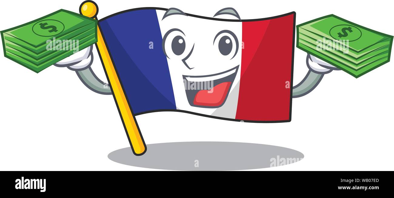 With money bag flag france in the cartoon shape Stock Vector Image ...