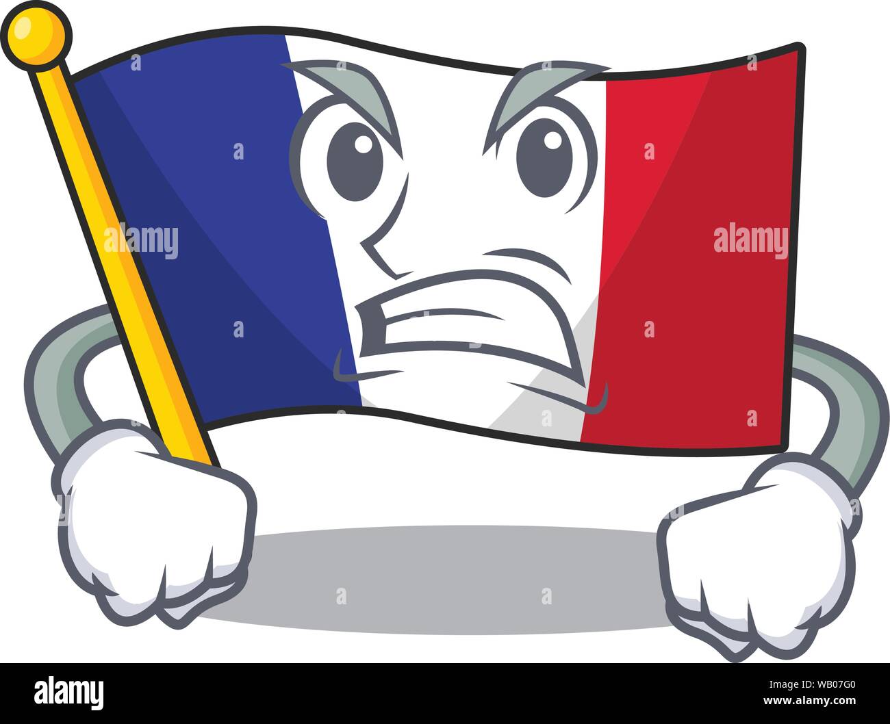 Angry flag france in the cartoon shape Stock Vector Image & Art - Alamy