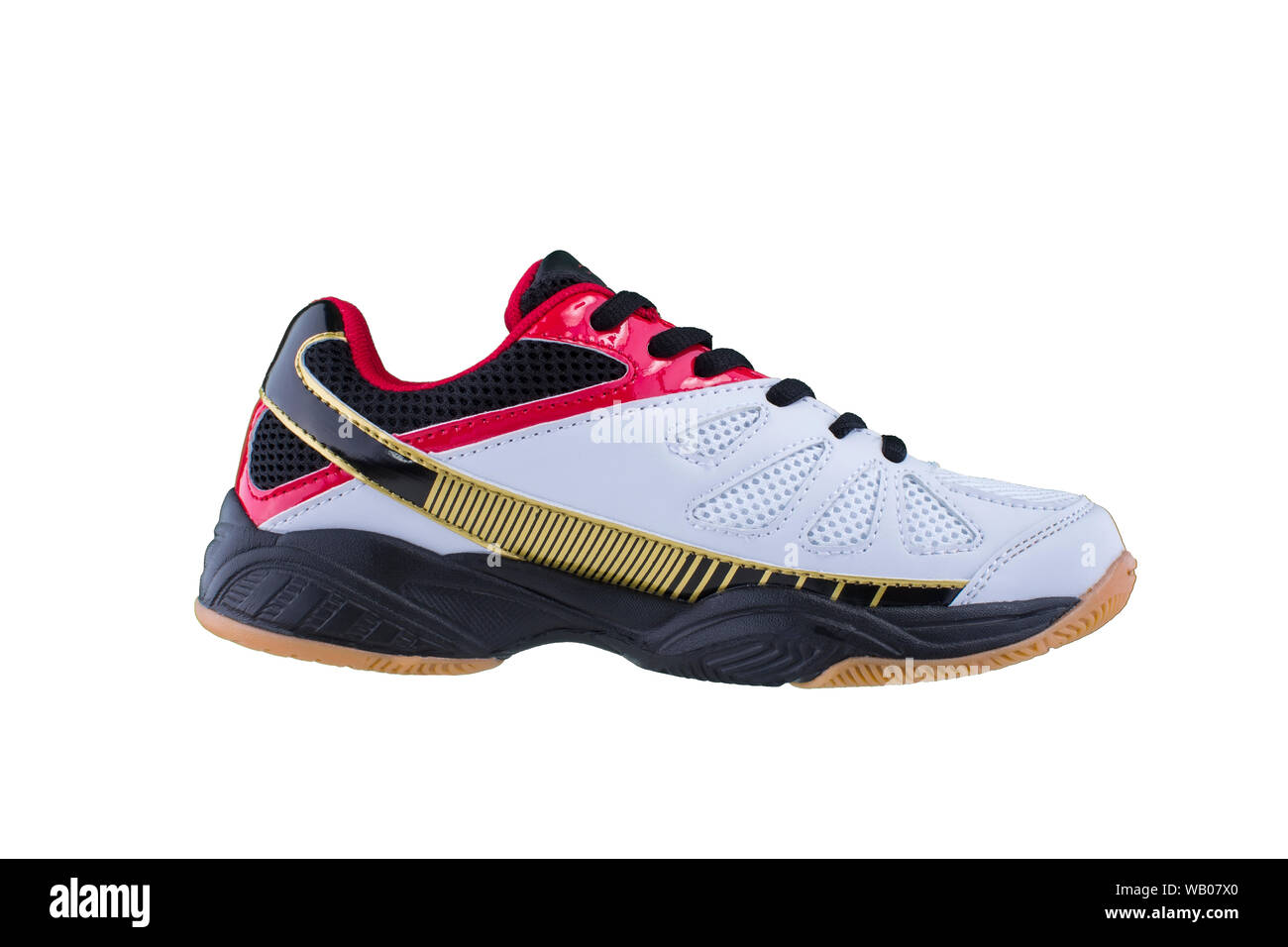 Sneakers multicolored. Sports shoes side view on a white background ...