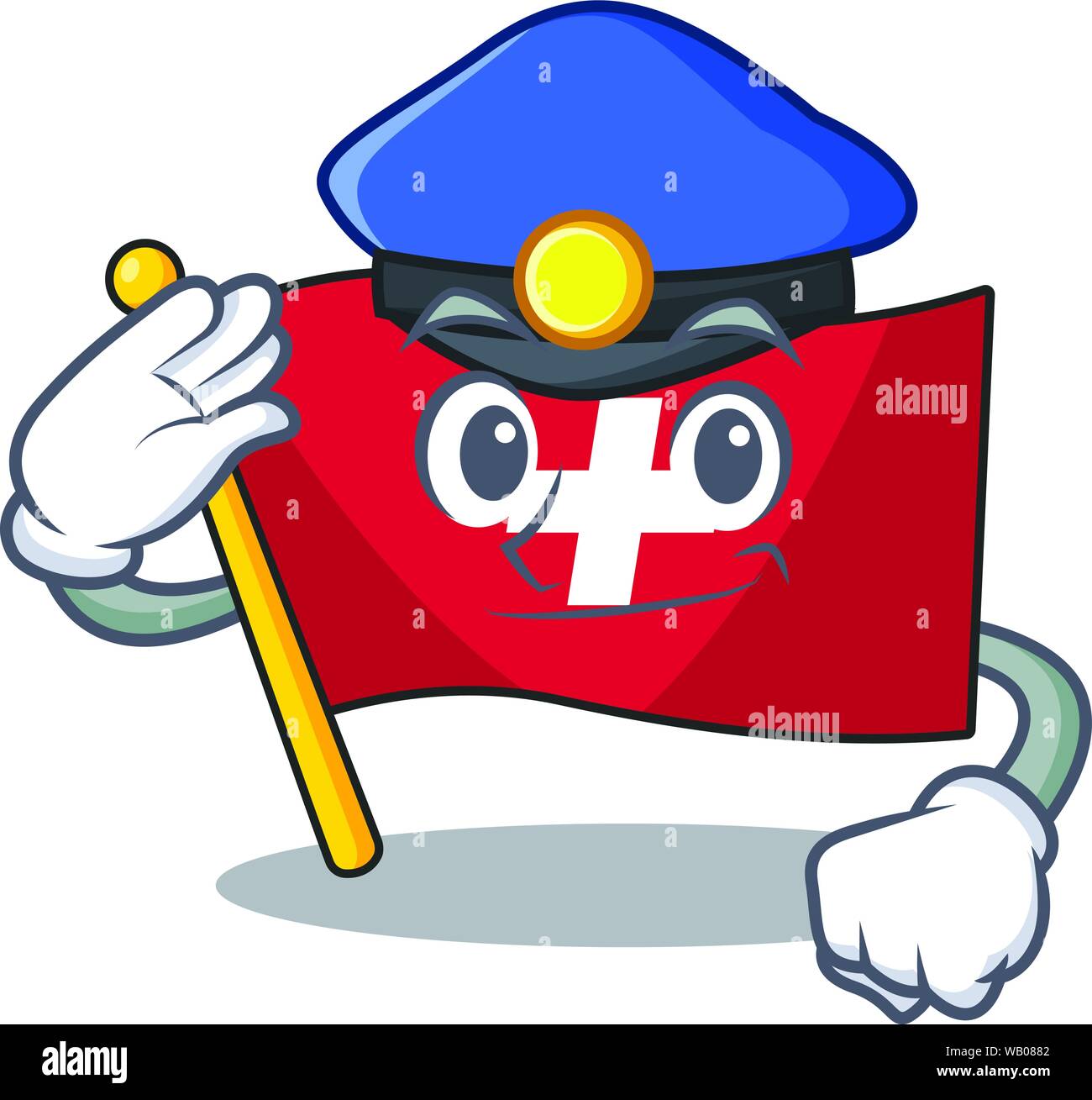 Police flag switzerland with the mascot shape Stock Vector Image & Art ...