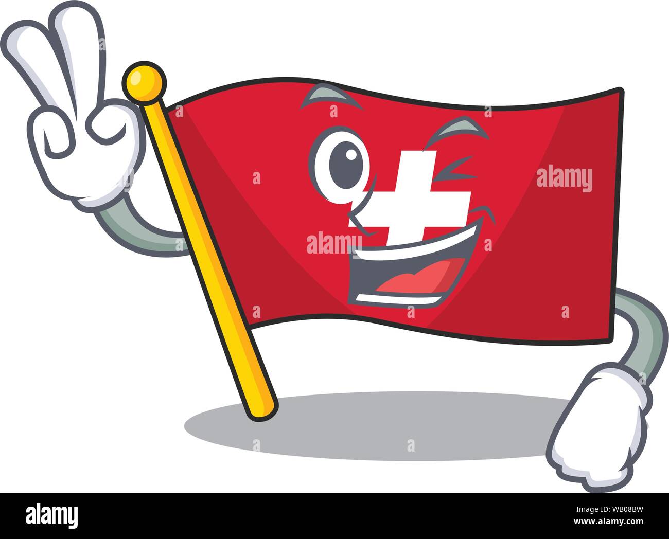 Two finger flag switzerland isolated in the character Stock Vector ...