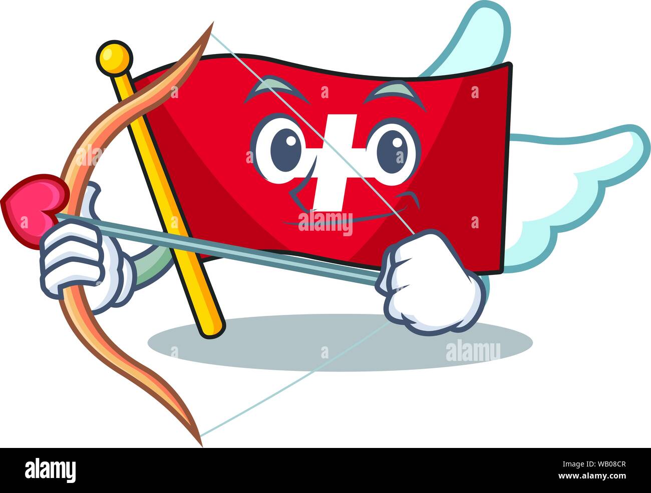 Cupid flag switzerland with the mascot shape Stock Vector Image & Art ...