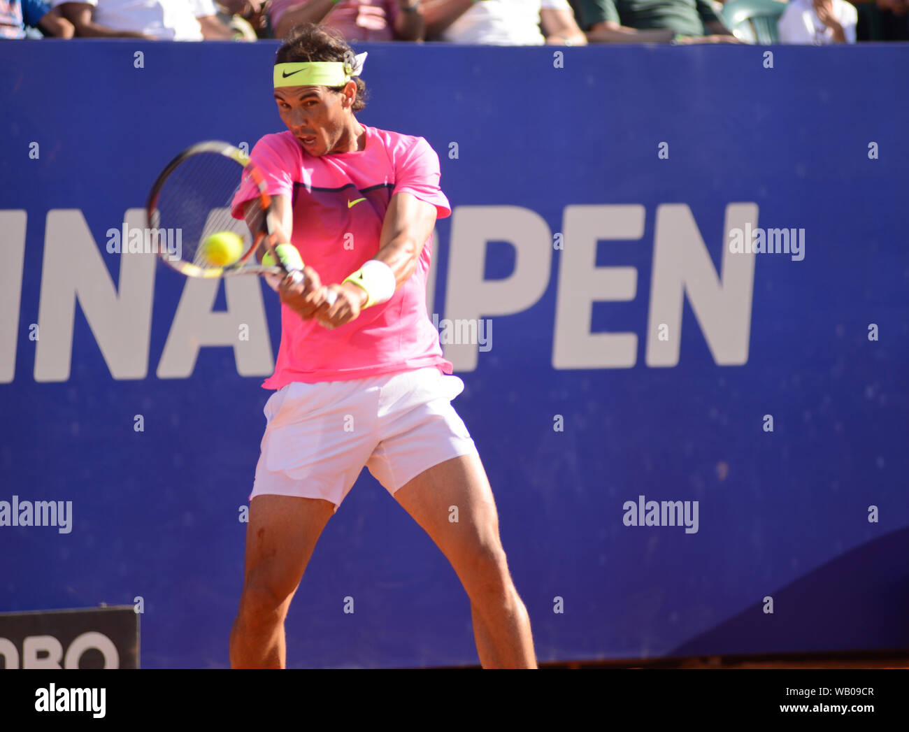 Rafael Nadal backhand shot Stock Photo - Alamy