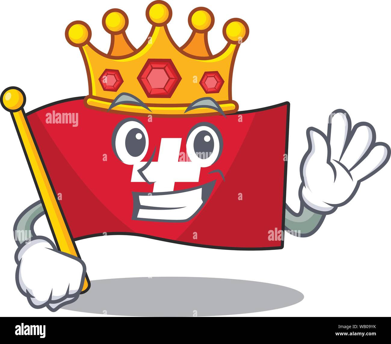 King switzerland flag sticks to cartoon wall Stock Vector Image & Art ...