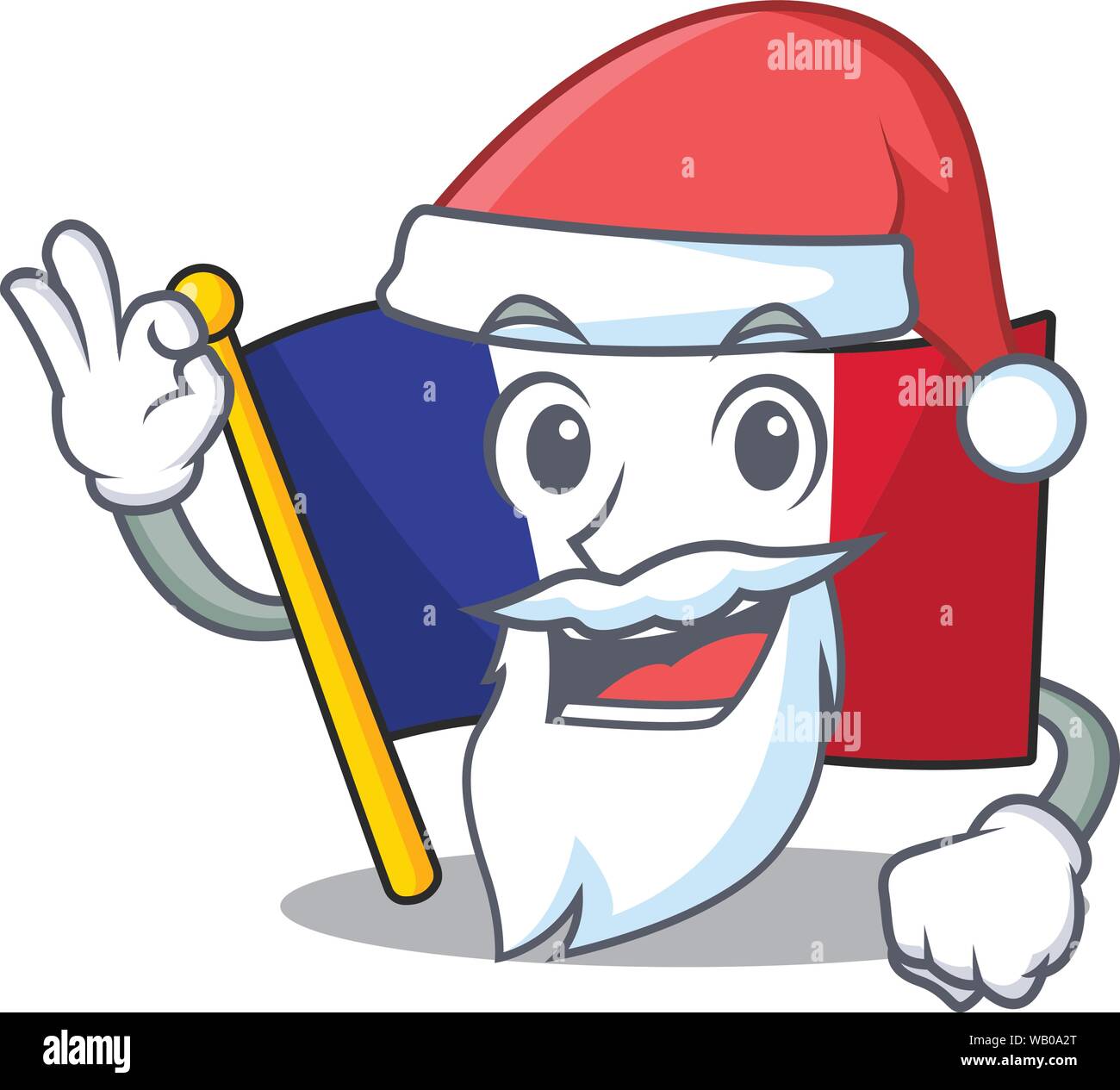 Santa french flag folded in cartoon drawer Stock Vector Image & Art - Alamy