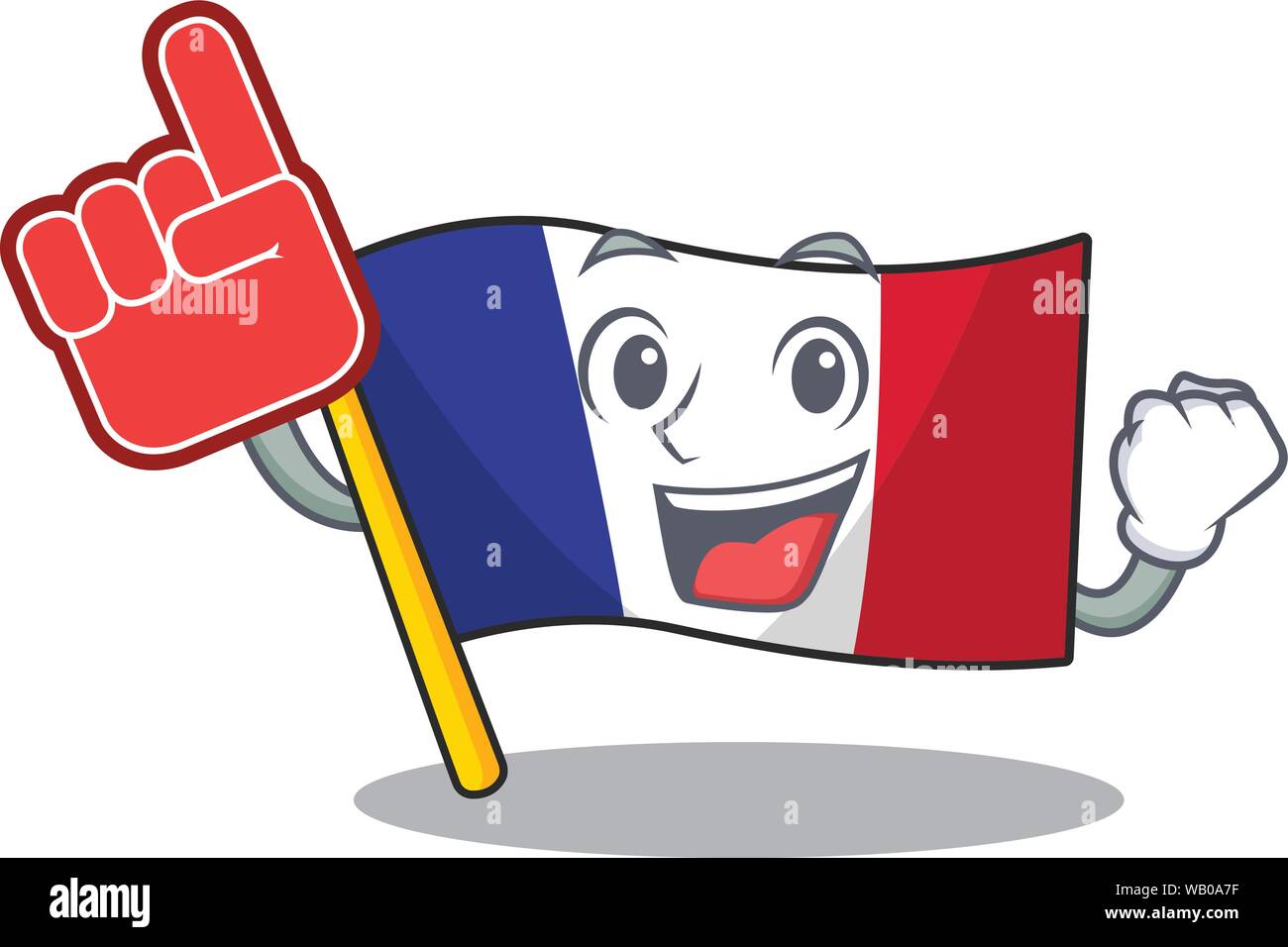 Foam finger french flag folded in cartoon drawer Stock Vector Image ...