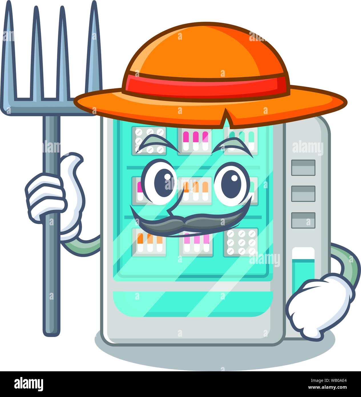 Farmer medicines vending machine on the cartoon Stock Vector Image ...