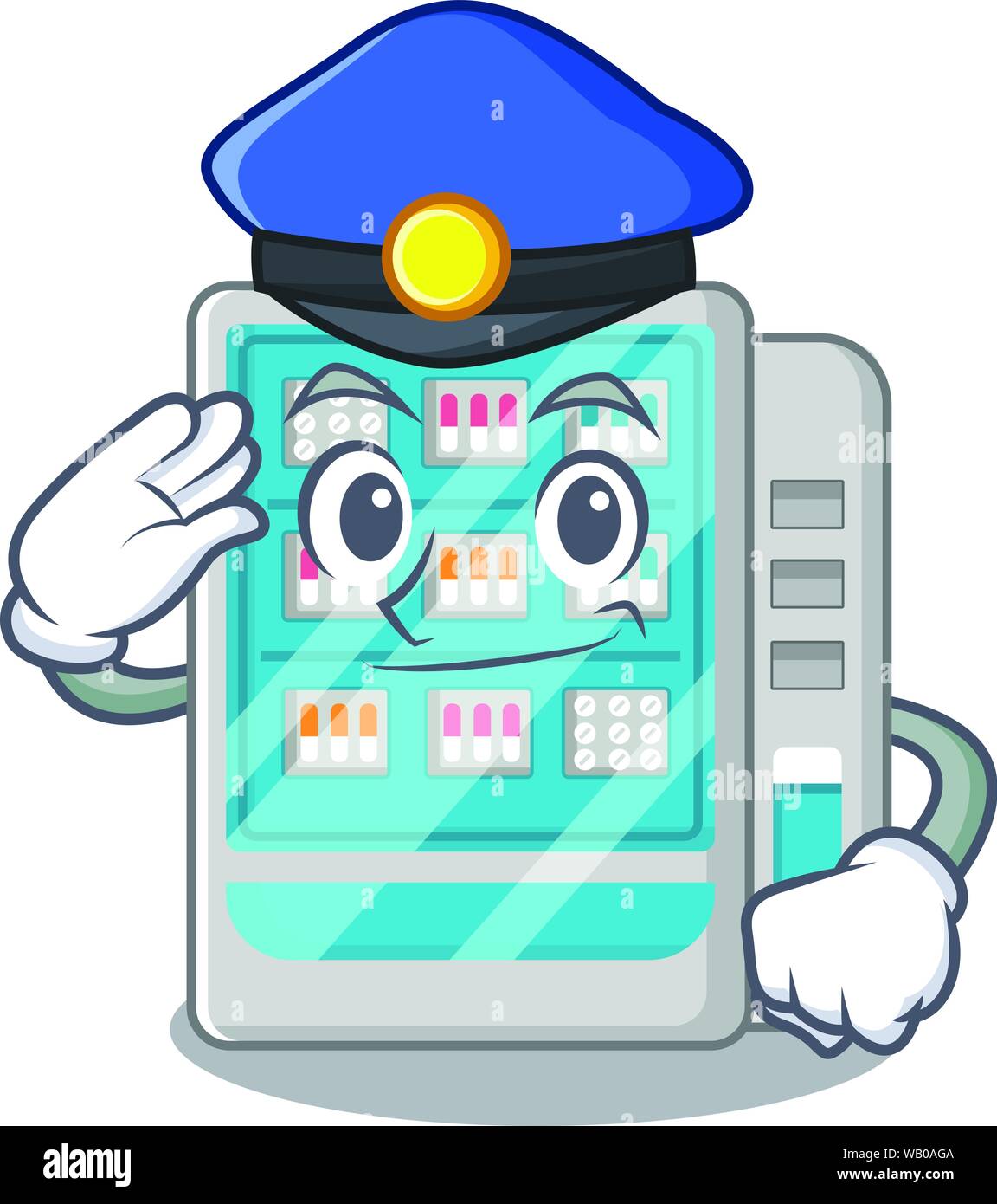 Police medicines vending machine on the cartoon Stock Vector Image ...
