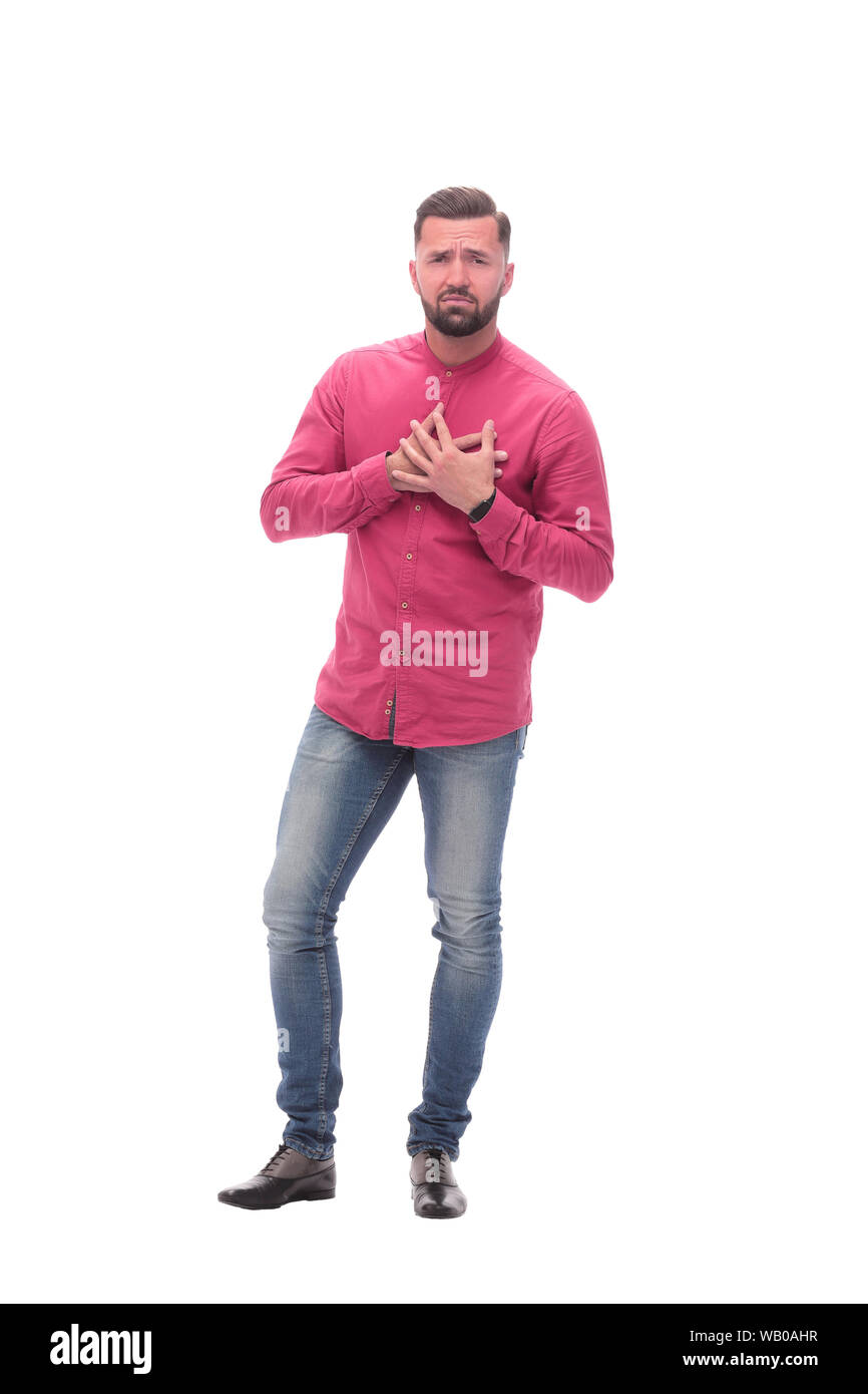 full-length portrait of a friendly young man Stock Photo - Alamy