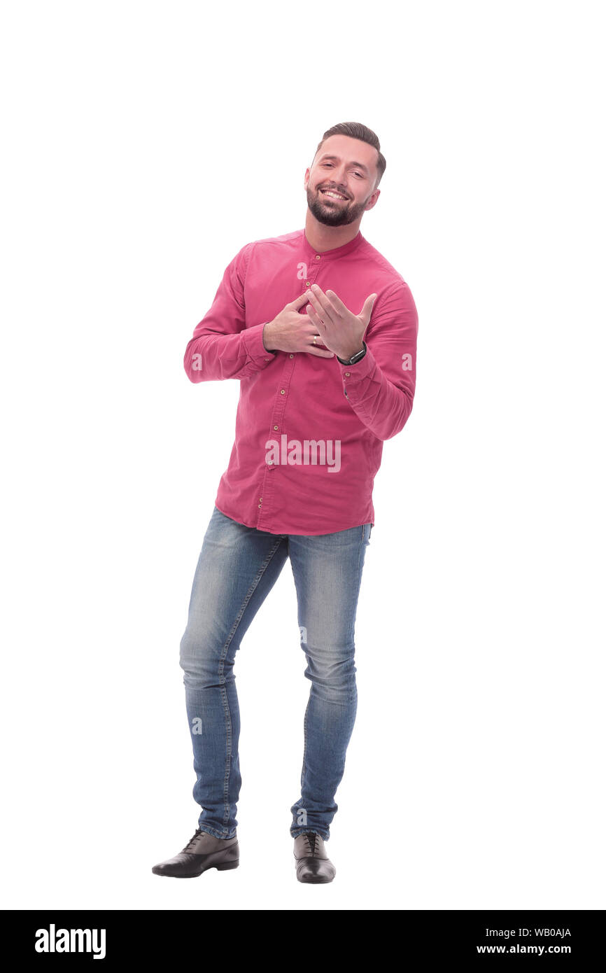 full-length portrait of a friendly young man Stock Photo - Alamy